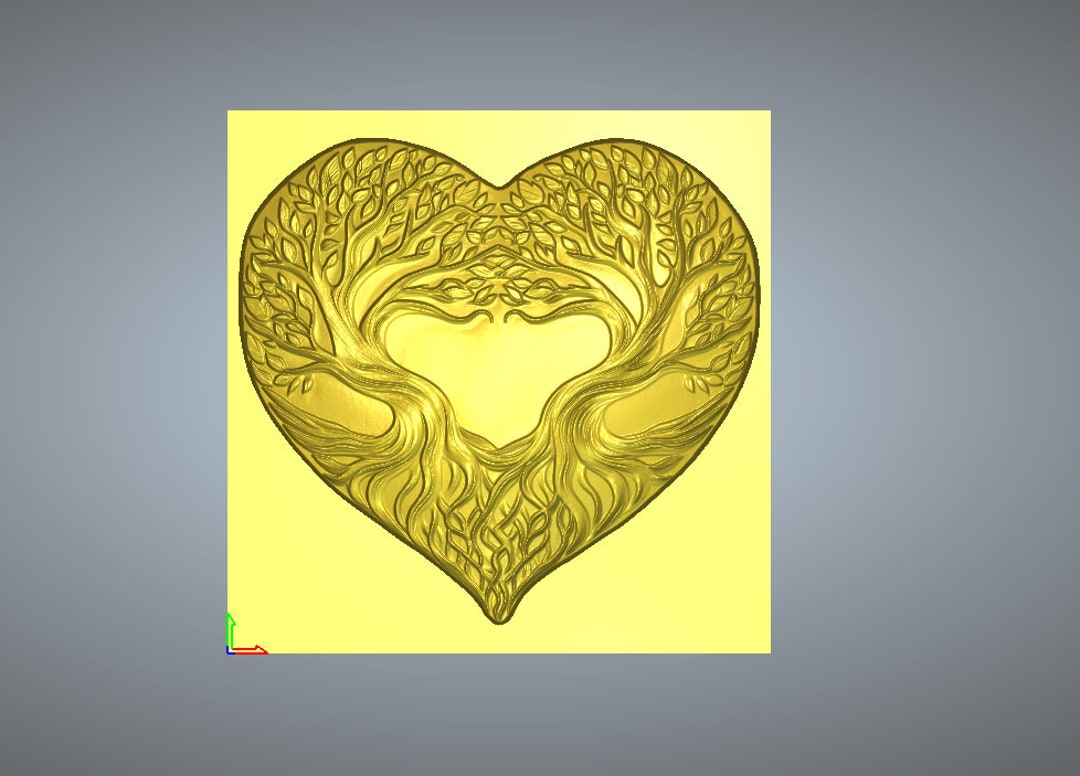Trees in Heart Stl File for CNC Router - Etsy