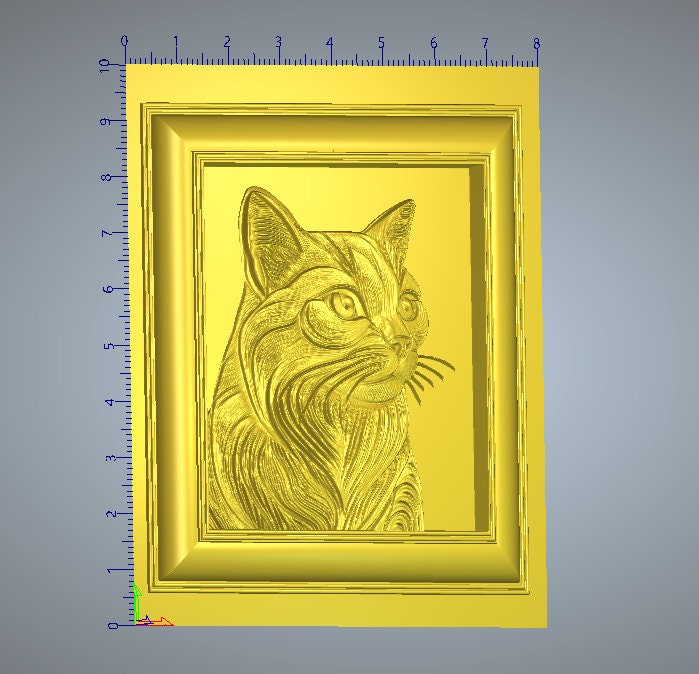 Cat in Frame Stl for CNC Router - Etsy