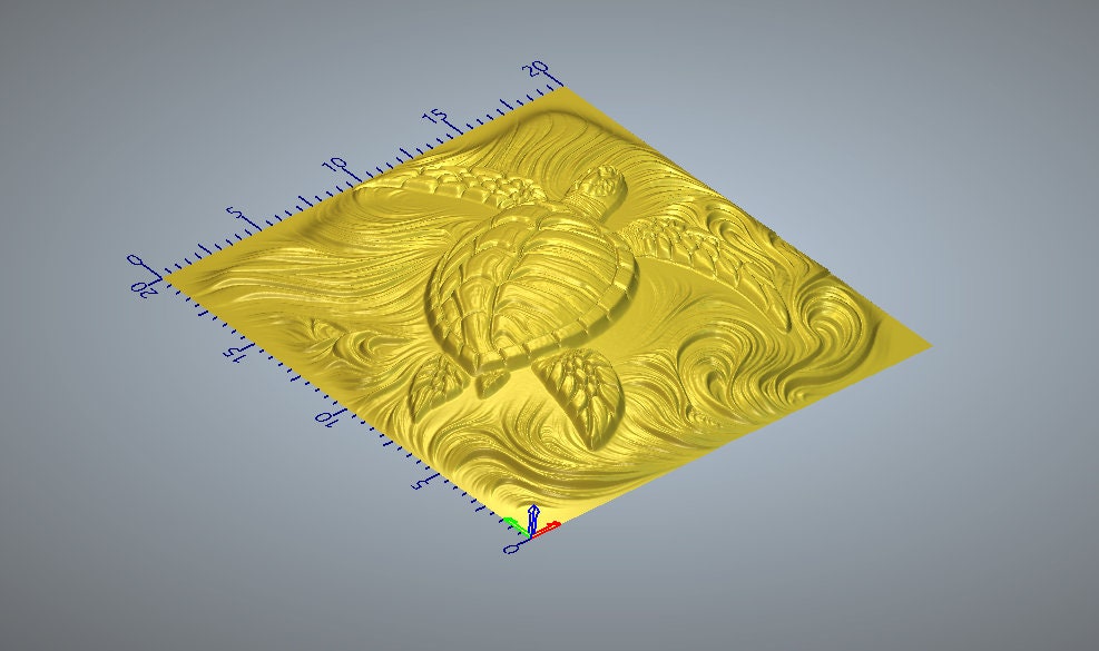 Sea Turtle in Sea Stl File for CNC Router - Etsy