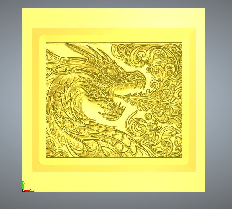 Dragon Framed Stl File for Cnc Router - Etsy