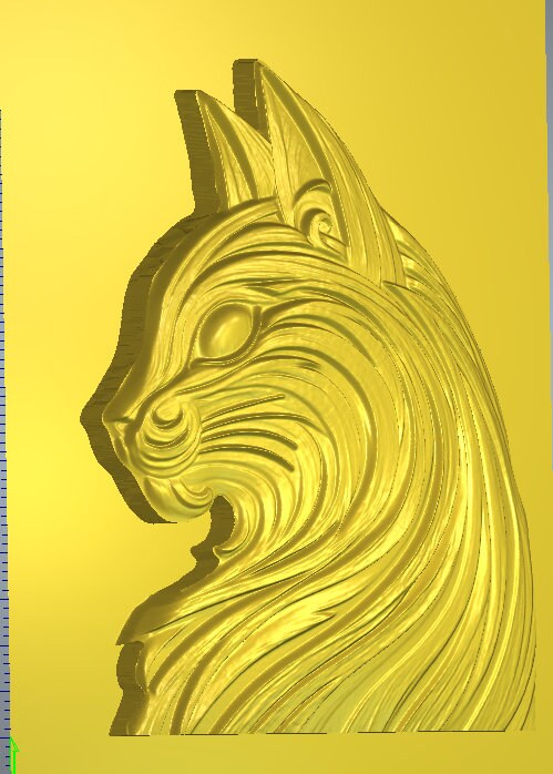 Cat Stl File for CNC Wood Carving - Etsy