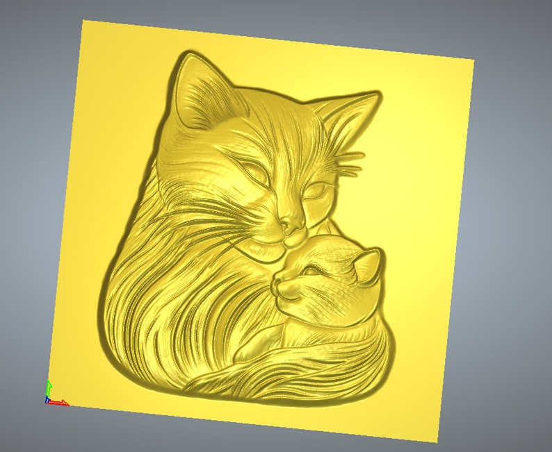 Cat and Kitten Stl File for CNC Router - Etsy