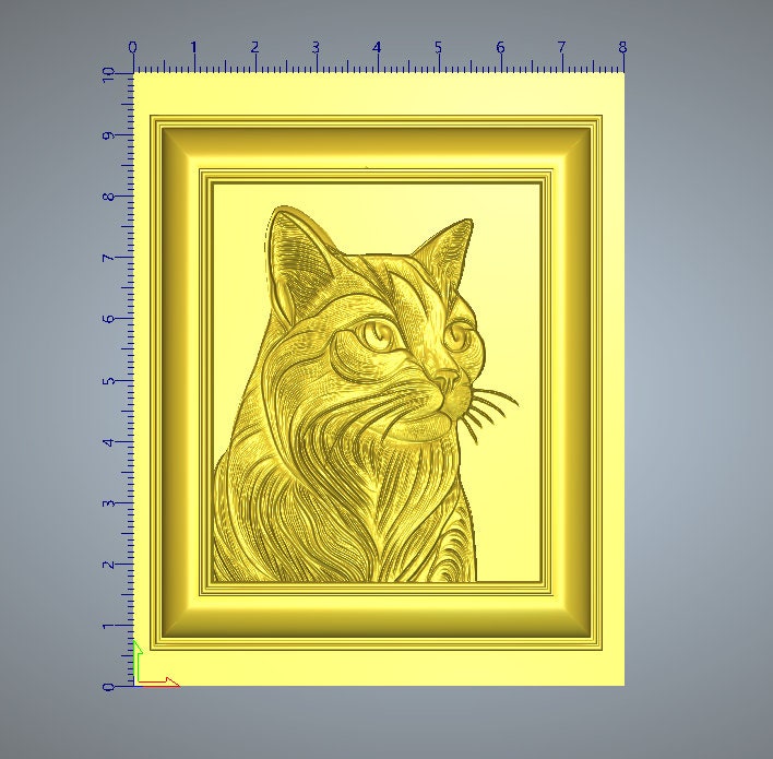 Cat in Frame Stl for CNC Router - Etsy