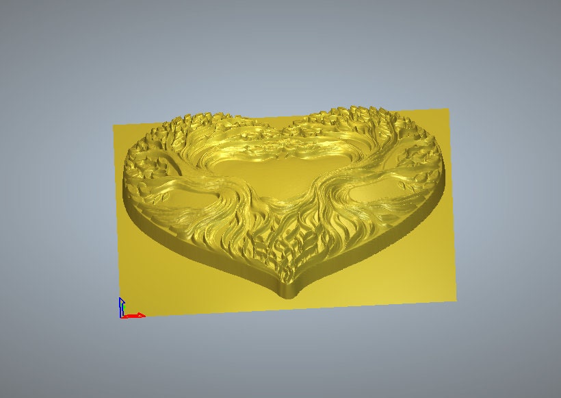 Trees in Heart Stl File for CNC Router - Etsy