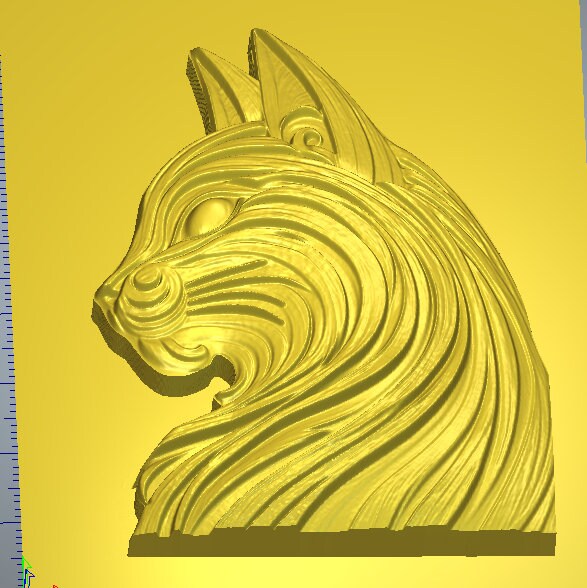 Cat Stl File for CNC Wood Carving - Etsy