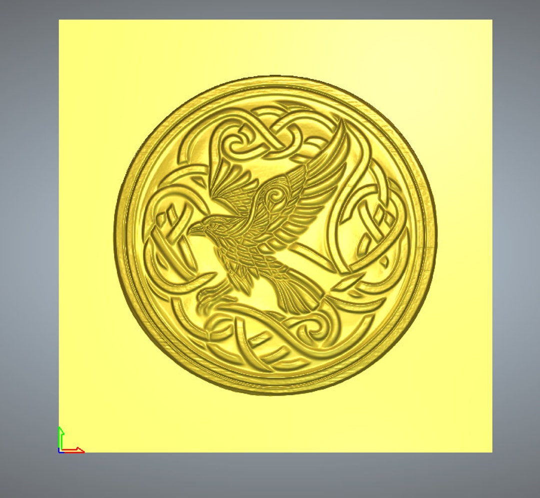 Raven in Celtic Circle Stl File for CNC Router - Etsy