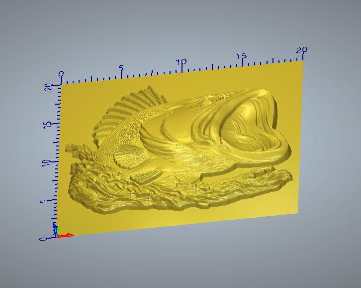 Bass Fish Stl File for CNC Router - Etsy
