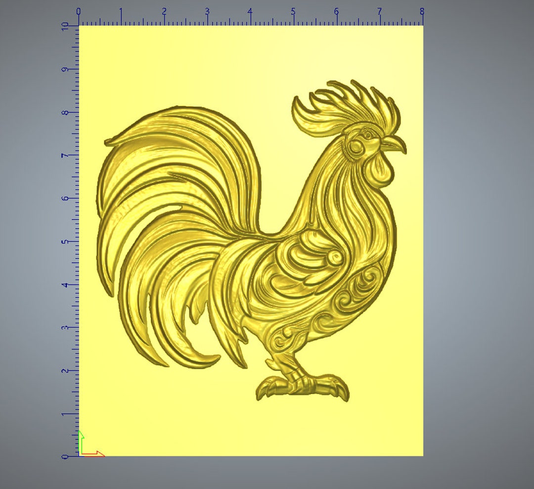 Rooster Stl File for CNC Router - Etsy