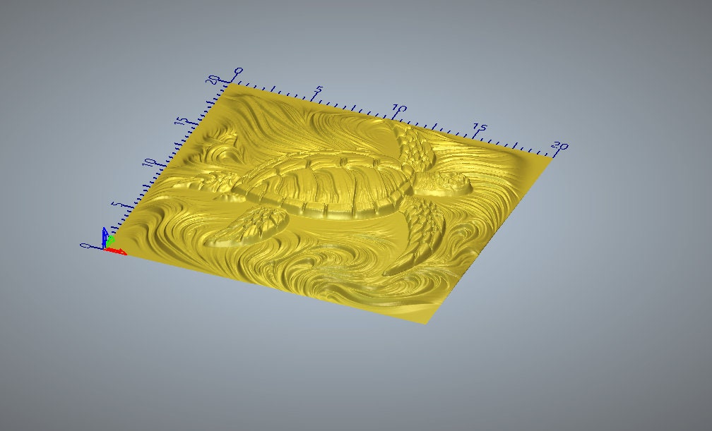 Sea Turtle in Sea Stl File for CNC Router - Etsy