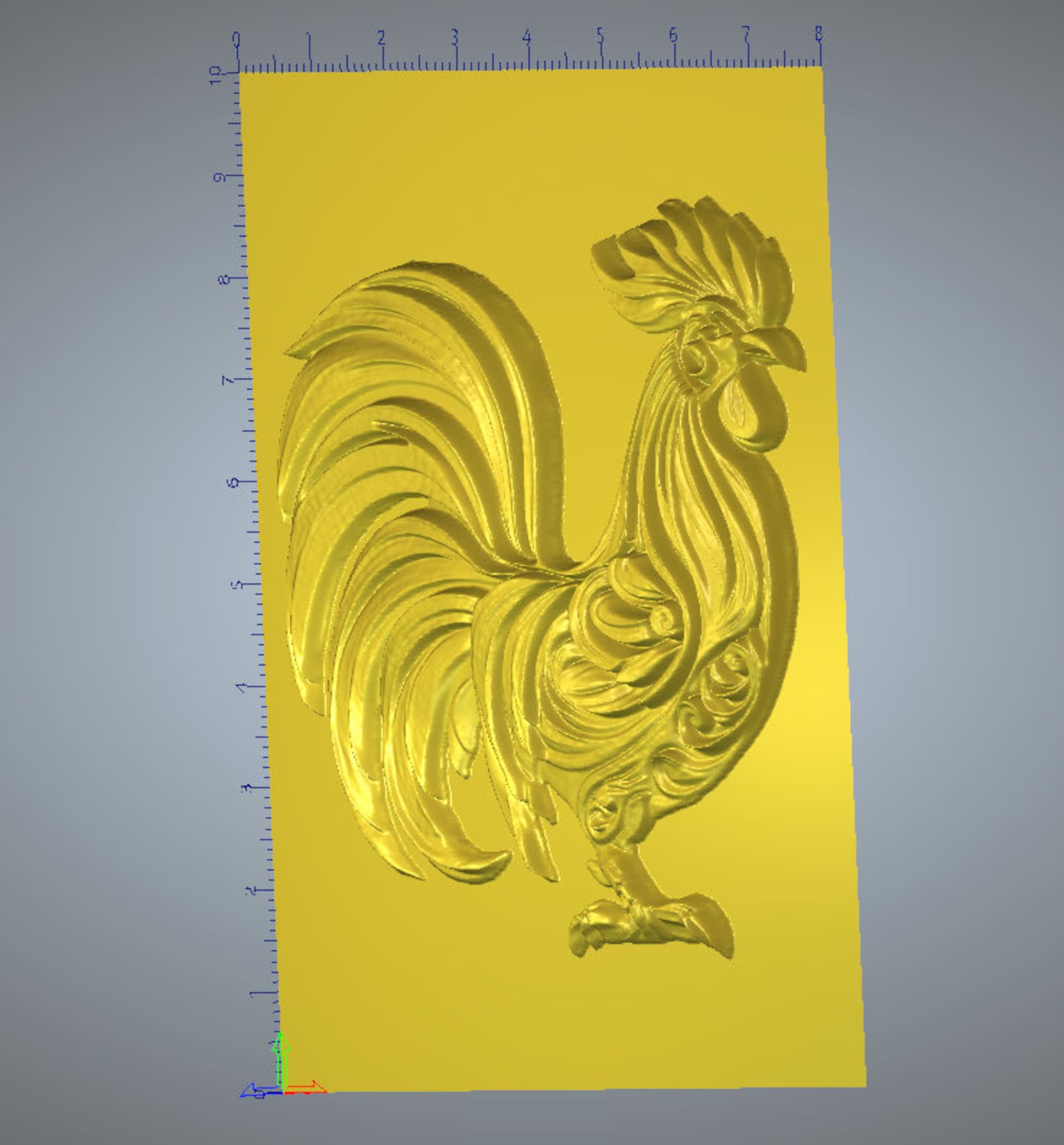 Rooster Stl File for CNC Router - Etsy