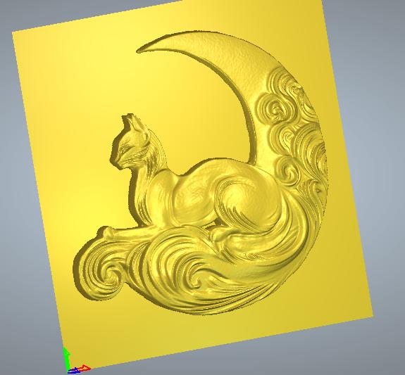 Cat in Moon Stl File for CNC Machine - Etsy