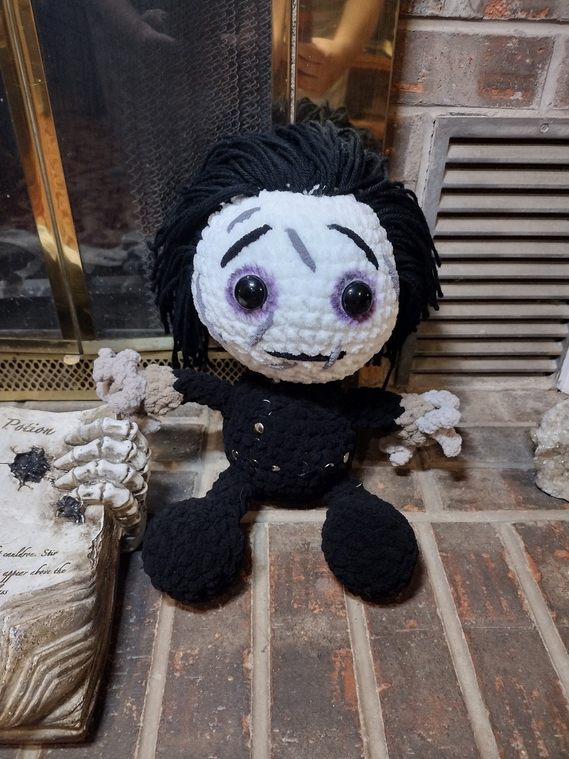 Edward Scissorhands Inspired Crochet Plushie Doll Large - Etsy