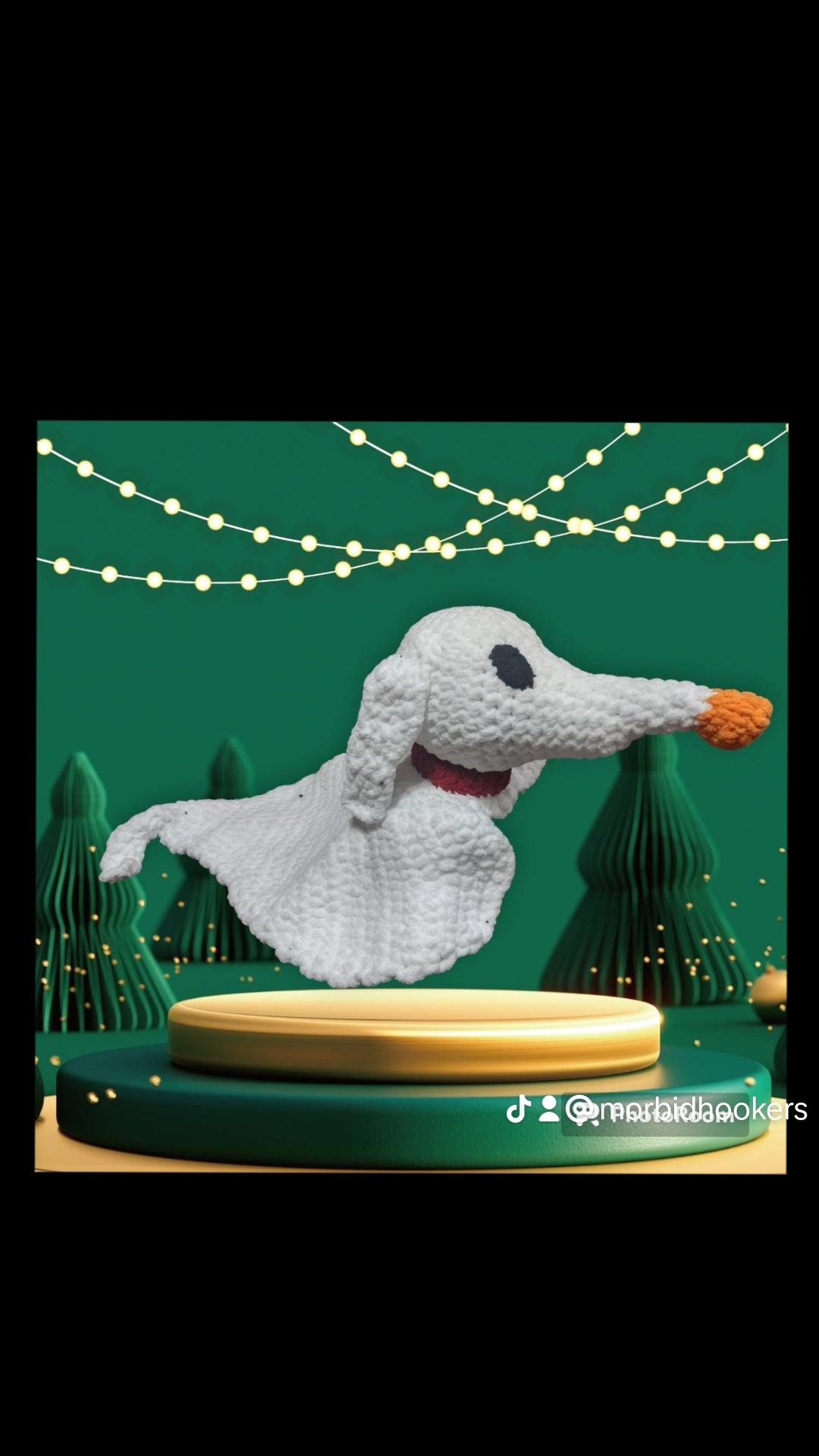 Nightmare Before Christmas Inspired Zero Crochet Plushie-large, Horror ...