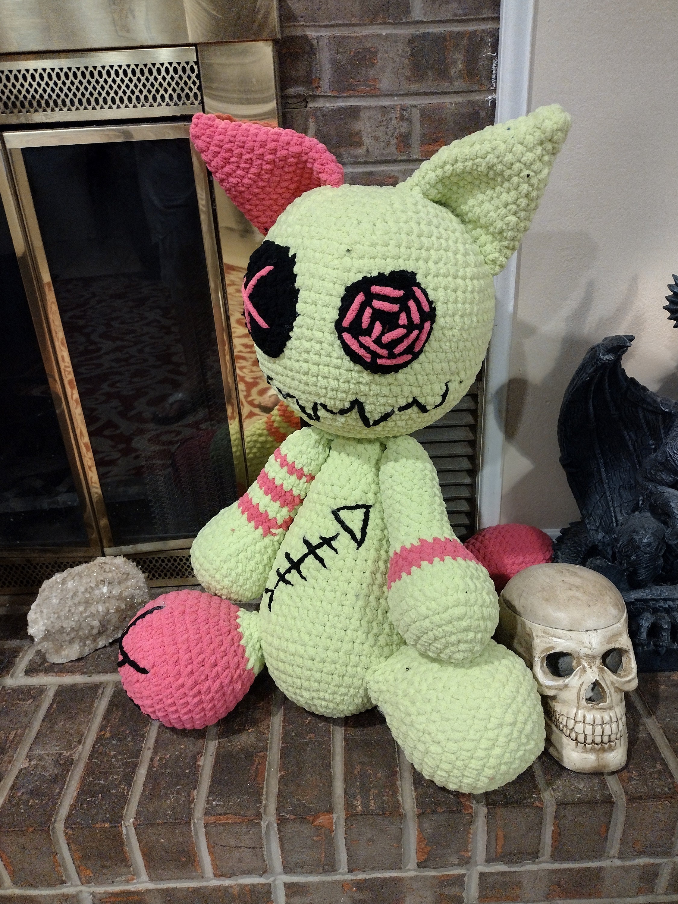 Extra Large Zombie Cat Crochet Plushie Doll, Horror Gift, Horror Plush ...