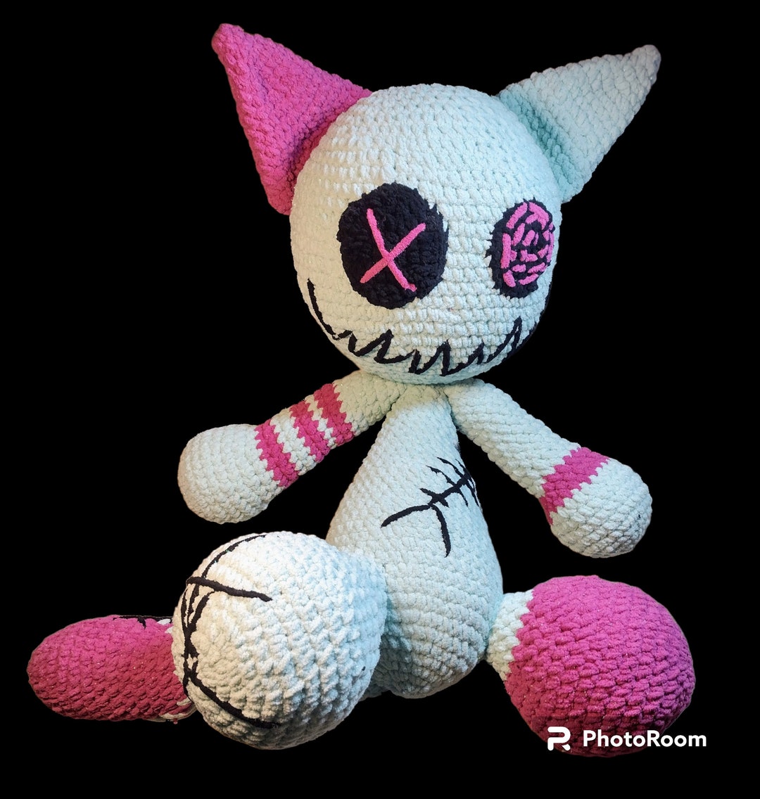 Extra Large Zombie Cat Crochet Plushie Doll, Horror Gift, Horror Plush ...
