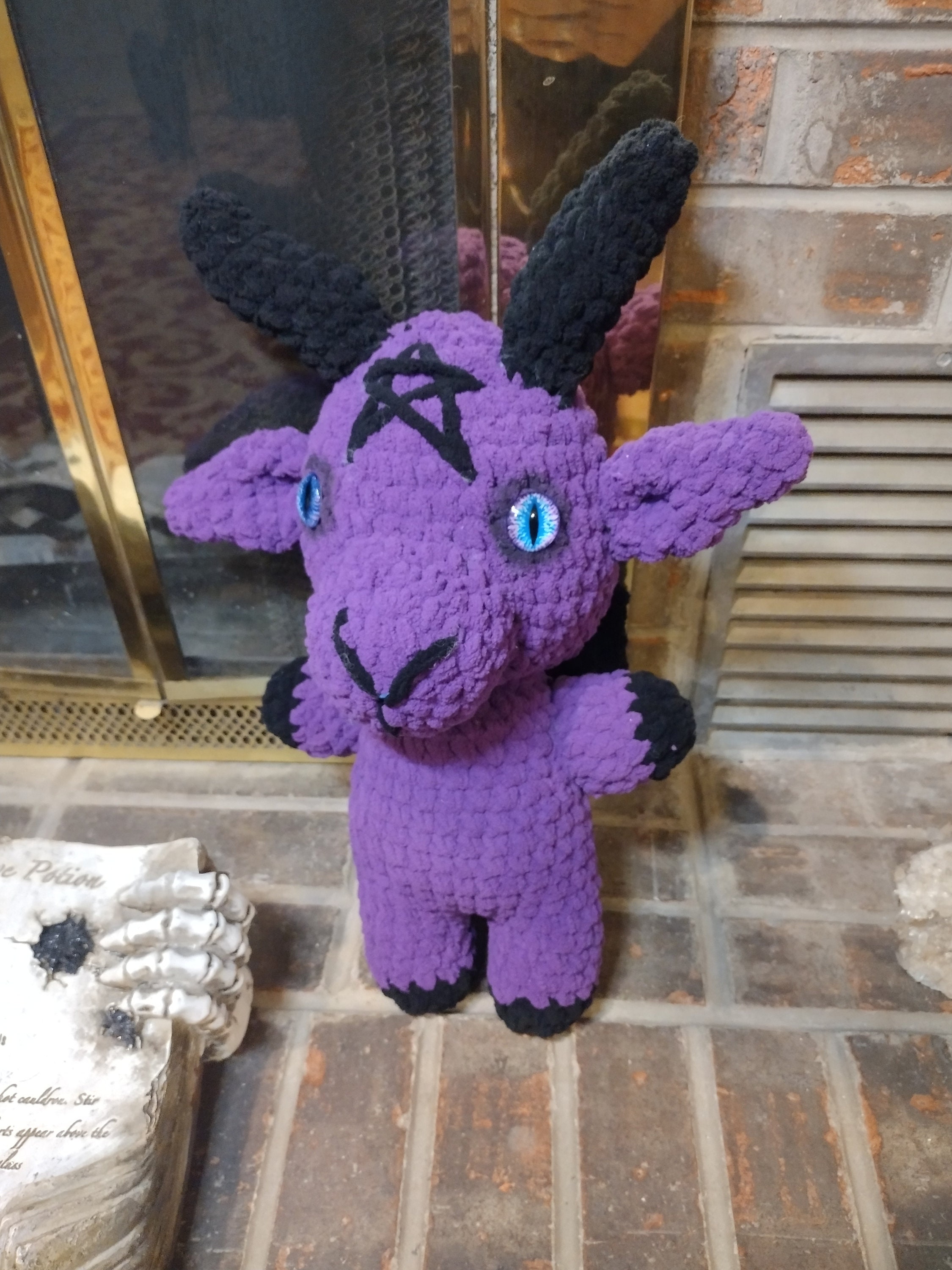 Baphomet Crochet Plushie, Hand Made, Horror Plush, Horror Gift, Witchy ...