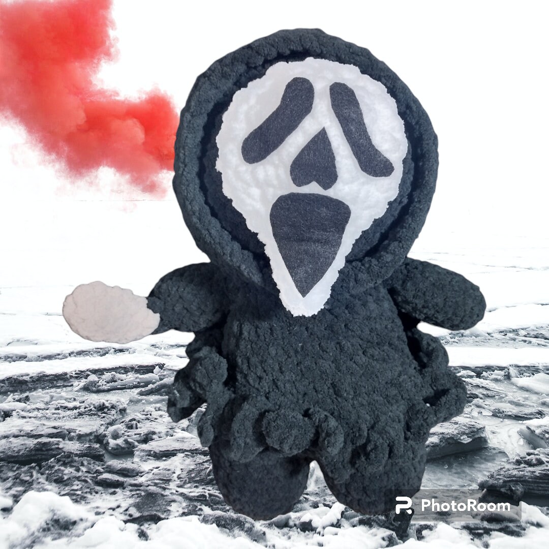 Ghostface From Scream Inspired Crochet Plushie Doll, Horror Plush ...