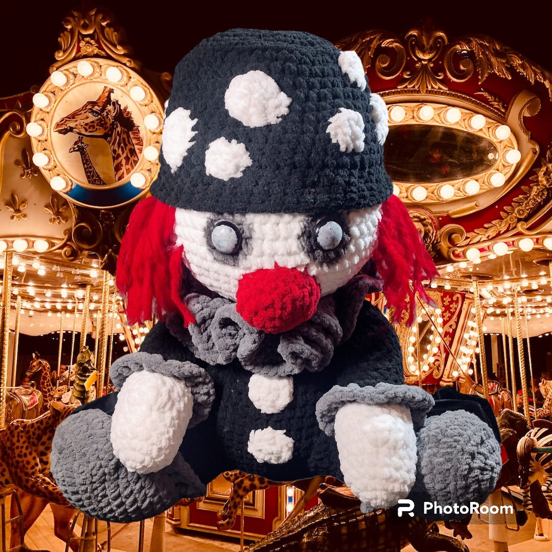 Creepy Clown Crochet Plushie Doll- Extra Large, Horror Gift, Horror ...
