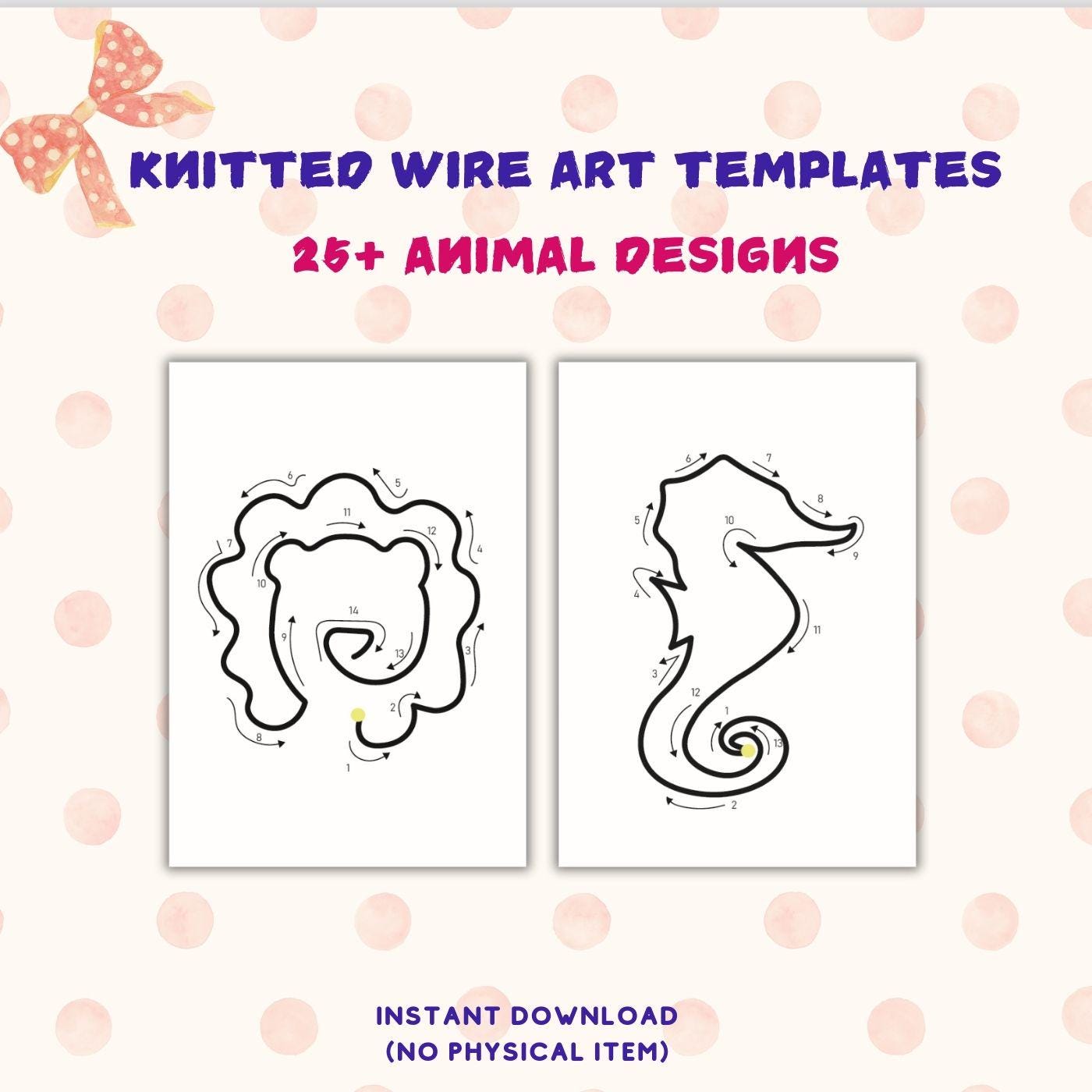 25+ Animal Designs for Knitted Wire Art, Wire Bending Art Patterns ...