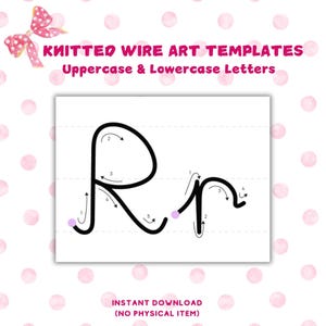 Knitted Wire Art Alphabet Templates: Uppercase & Lowercase (PDF Pattern ...