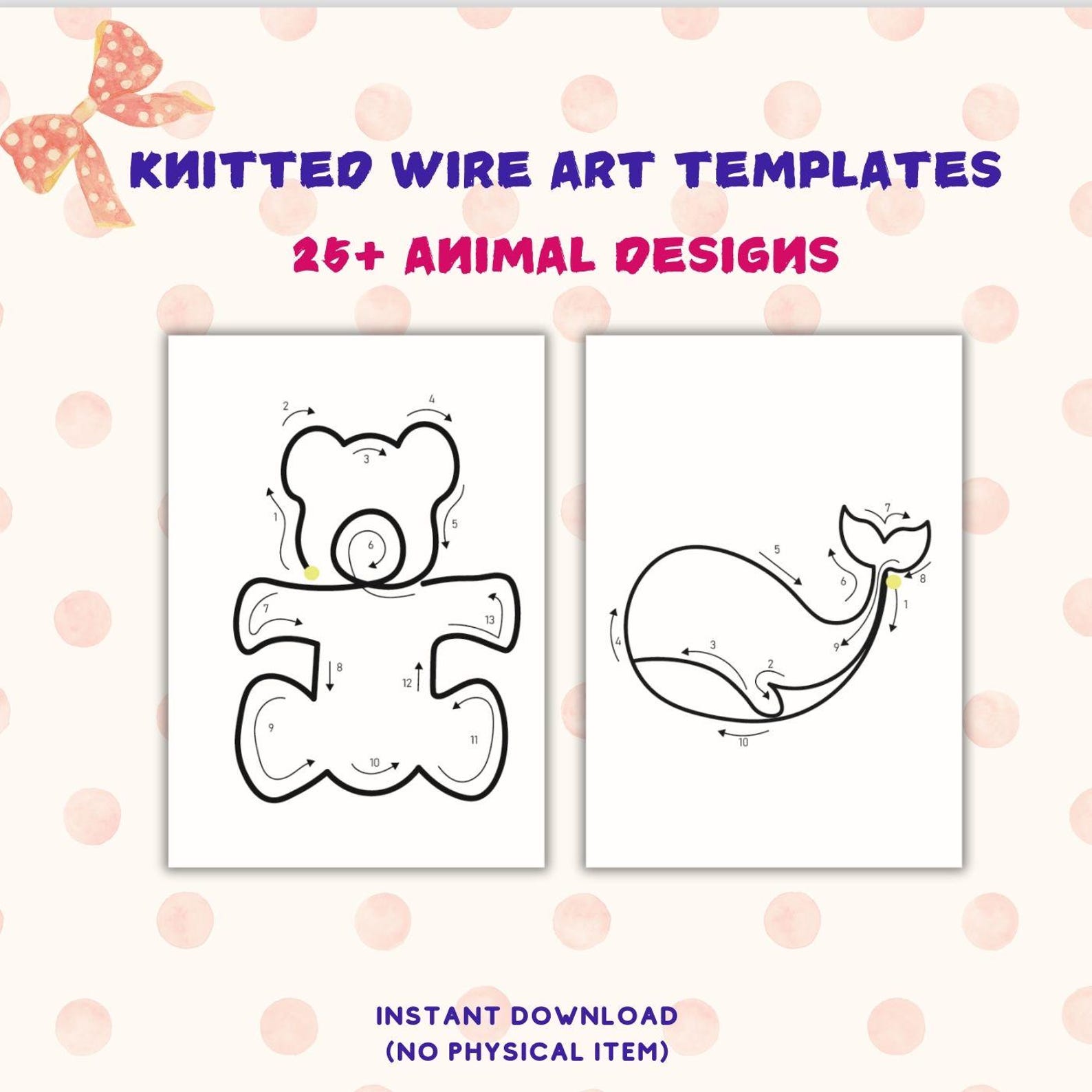 25+ Animal Designs for Knitted Wire Art, Wire Bending Art Patterns ...