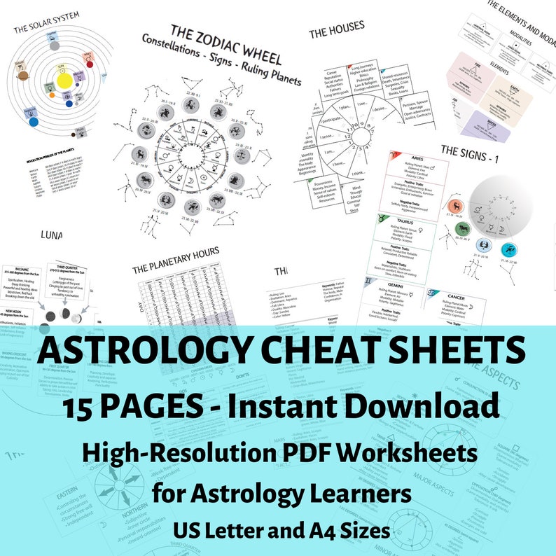 15-page Astrology Cheat Sheets, Basics of Astrology, Astrology for ...