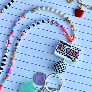 Grade Level Lanyard, Elementary Teacher Lanyard, Retro Lanyard, Badge ...