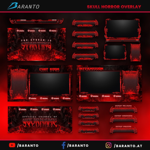 Skull Twitch Overlay - Etsy