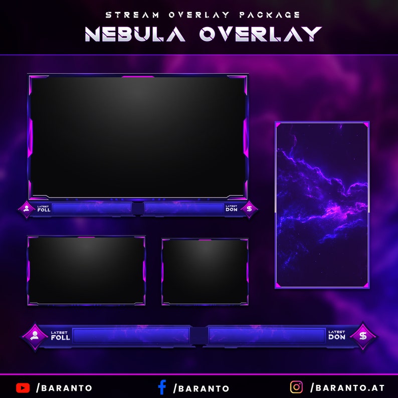 Animated Nebula Galaxy Overlay Twitch Package | Instant Download ...