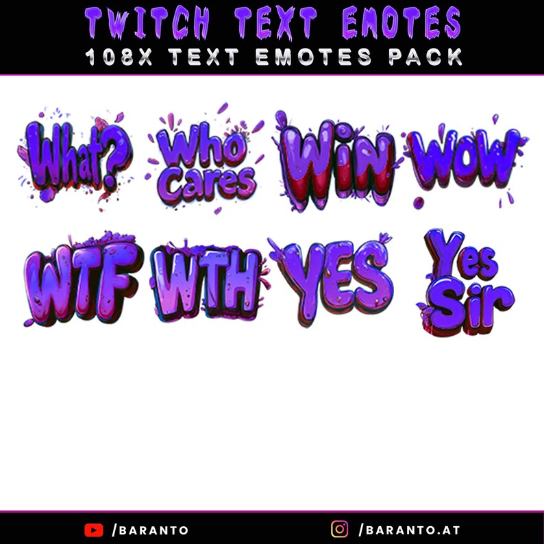 108x Lime Green Text Twitch Emotes, Discord Emotes, Twitch Sub Emotes ...