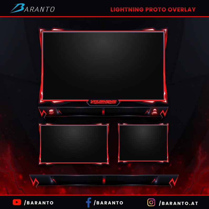 Animated Lightning Proto Overlay Twitch Package Custom Names Instant ...