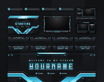 Twitch Overlay Dark Blue - Etsy