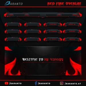 Animated Red Fire Overlay Twitch Package | Instant Download / Ready to ...