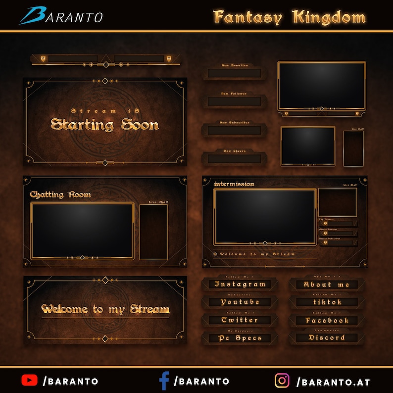 Animated Fantasy Kingdom Overlay Twitch Package | Instant Download ...