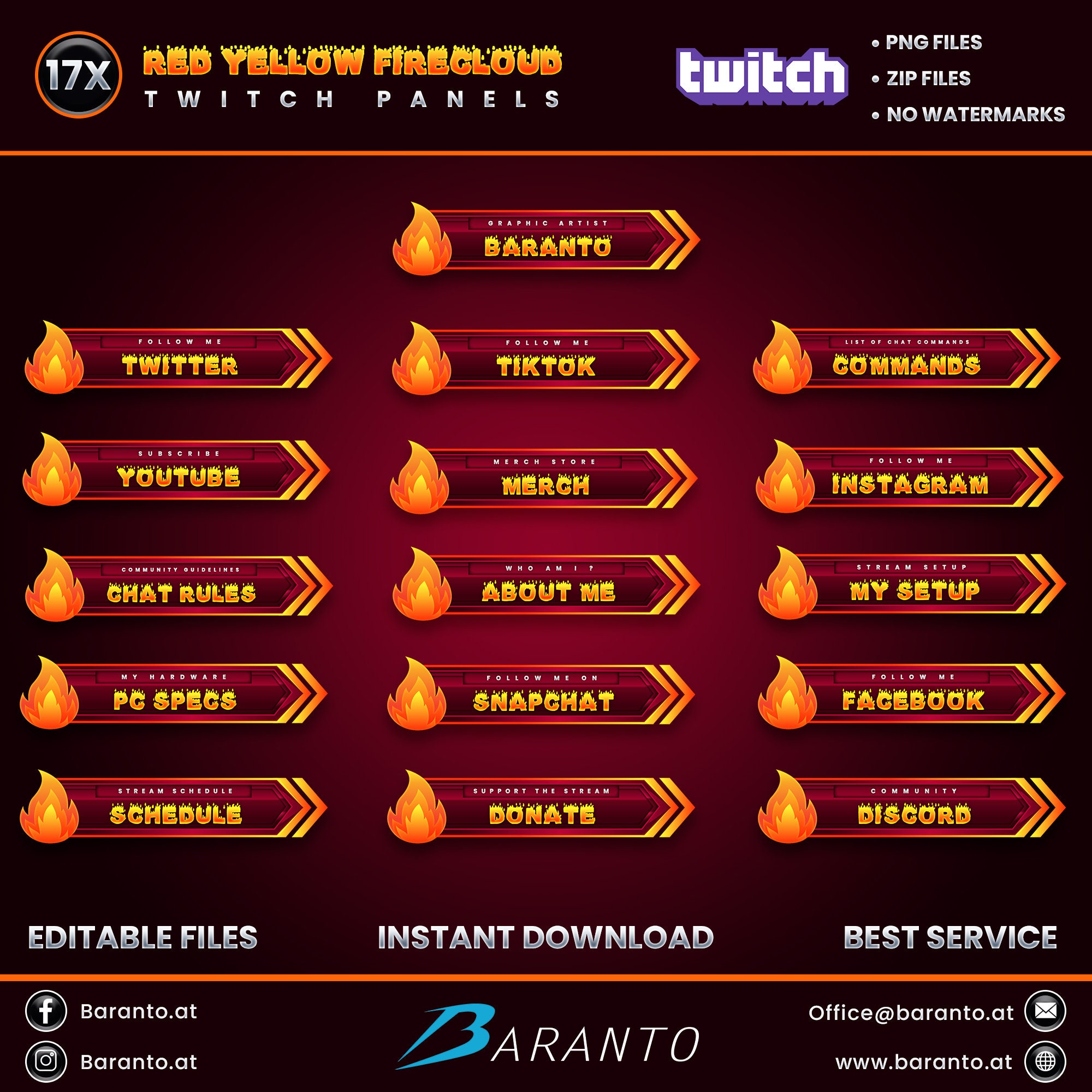 51x Premium Twitch Panels Bundle | 3 Designs | Instant Download ...