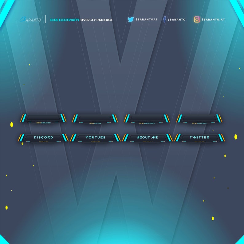 Animated Blue Electricity Overlay Twitch Package Instant - Etsy