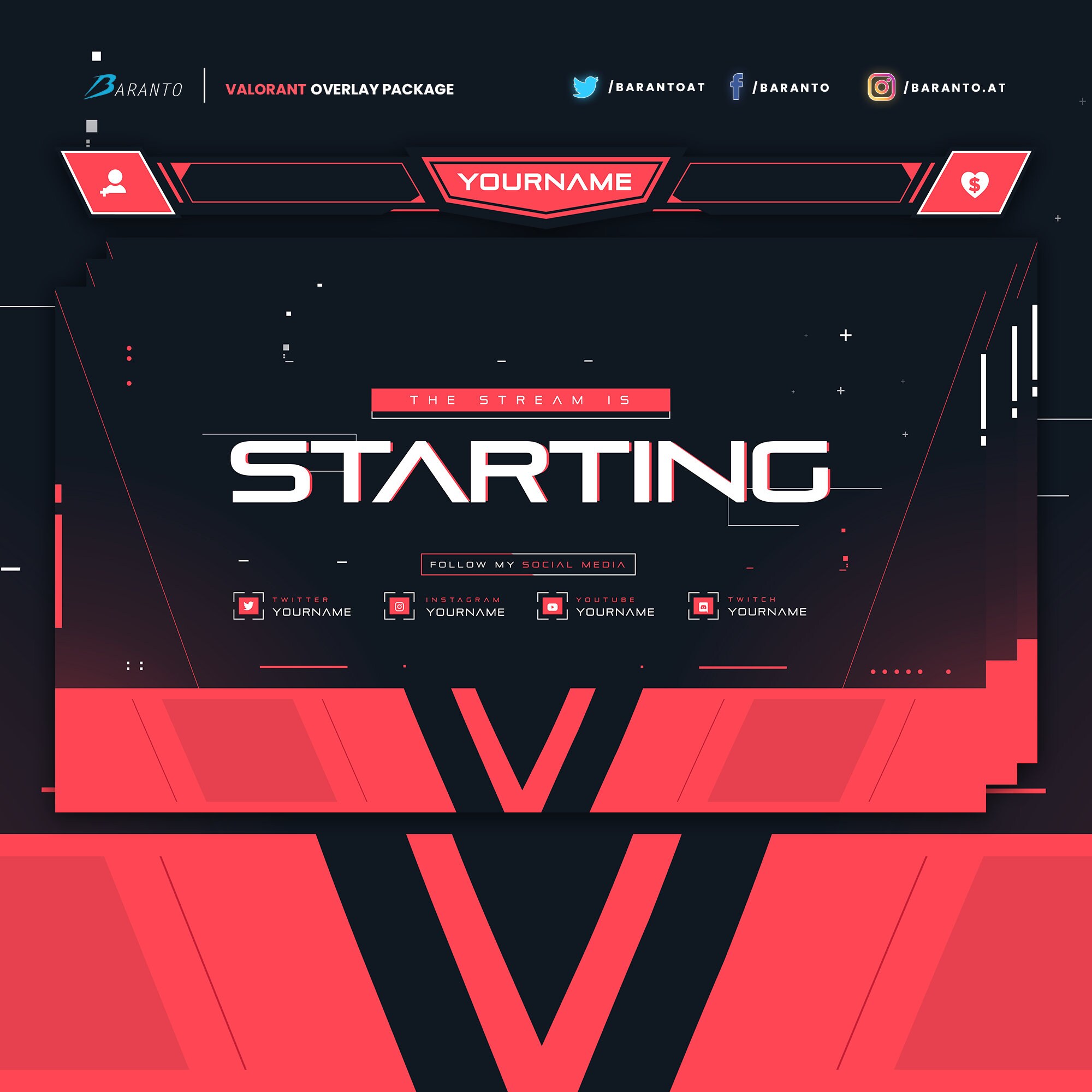 Animated Valorant Overlay Twitch Package Instant Download / - Etsy UK