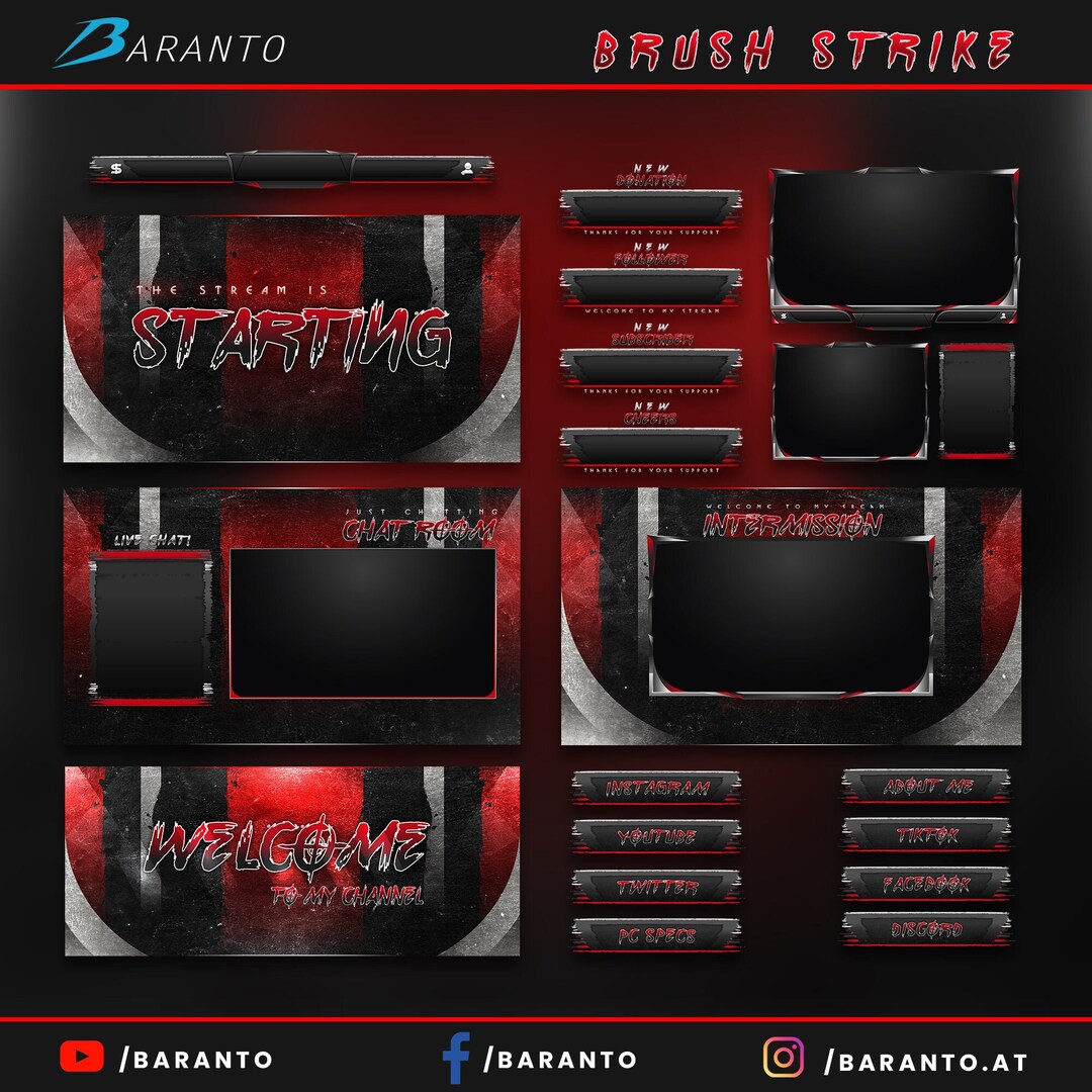 Animated Brush Strike Overlay Twitch Package Instant Download / Ready ...