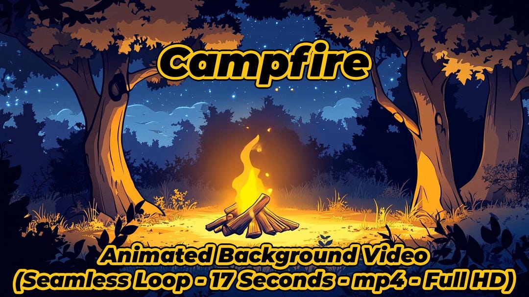 ANIMATED Virtual Background VIDEO LOOP | Forest Campfire | Bonfire ...