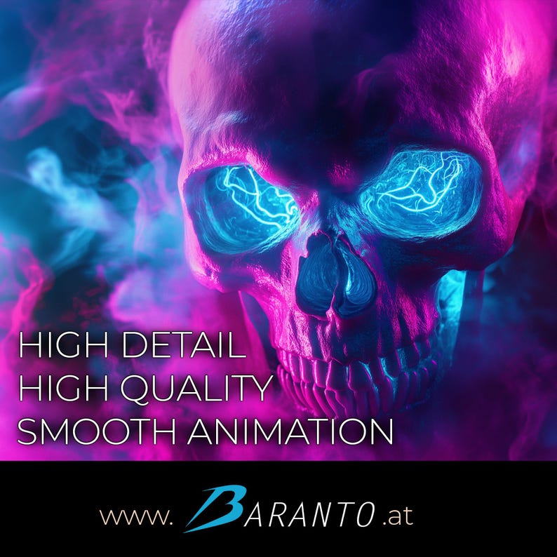 4x Animated Cyan Purple Smoke Skull Screen Overlays | Starting Soon ...