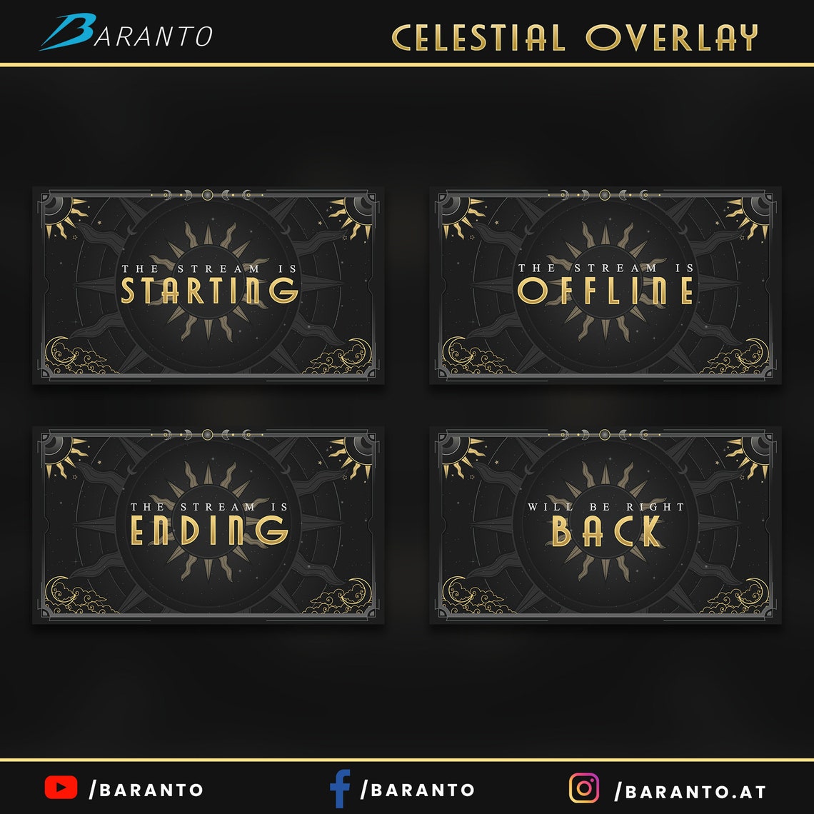 Animated Celestial Overlay Twitch Package | Instant Download / Ready to ...