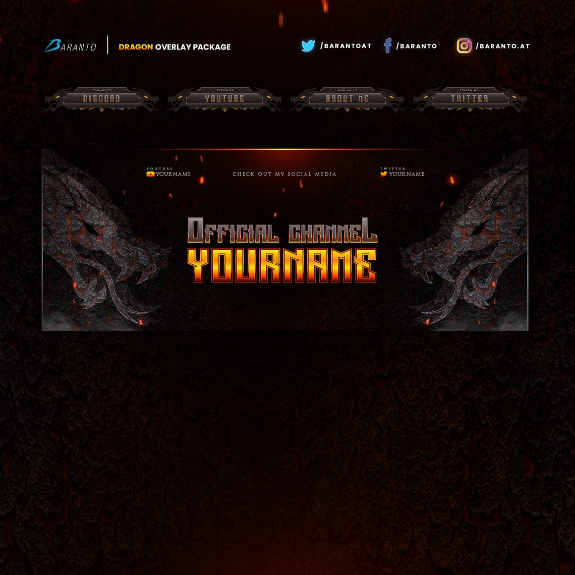Animated Dragon Overlay Twitch Package Instant Download / - Etsy