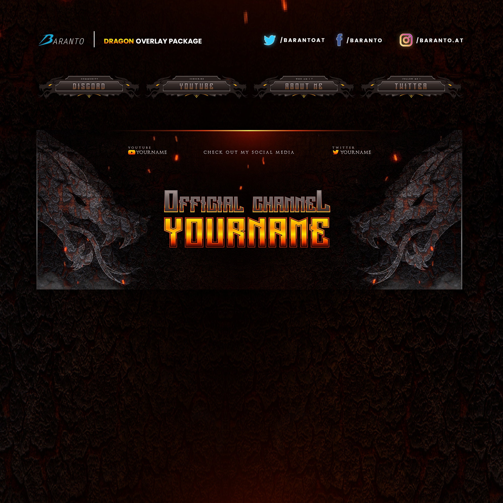 Animated Dragon Overlay Twitch Package Instant Download / - Etsy