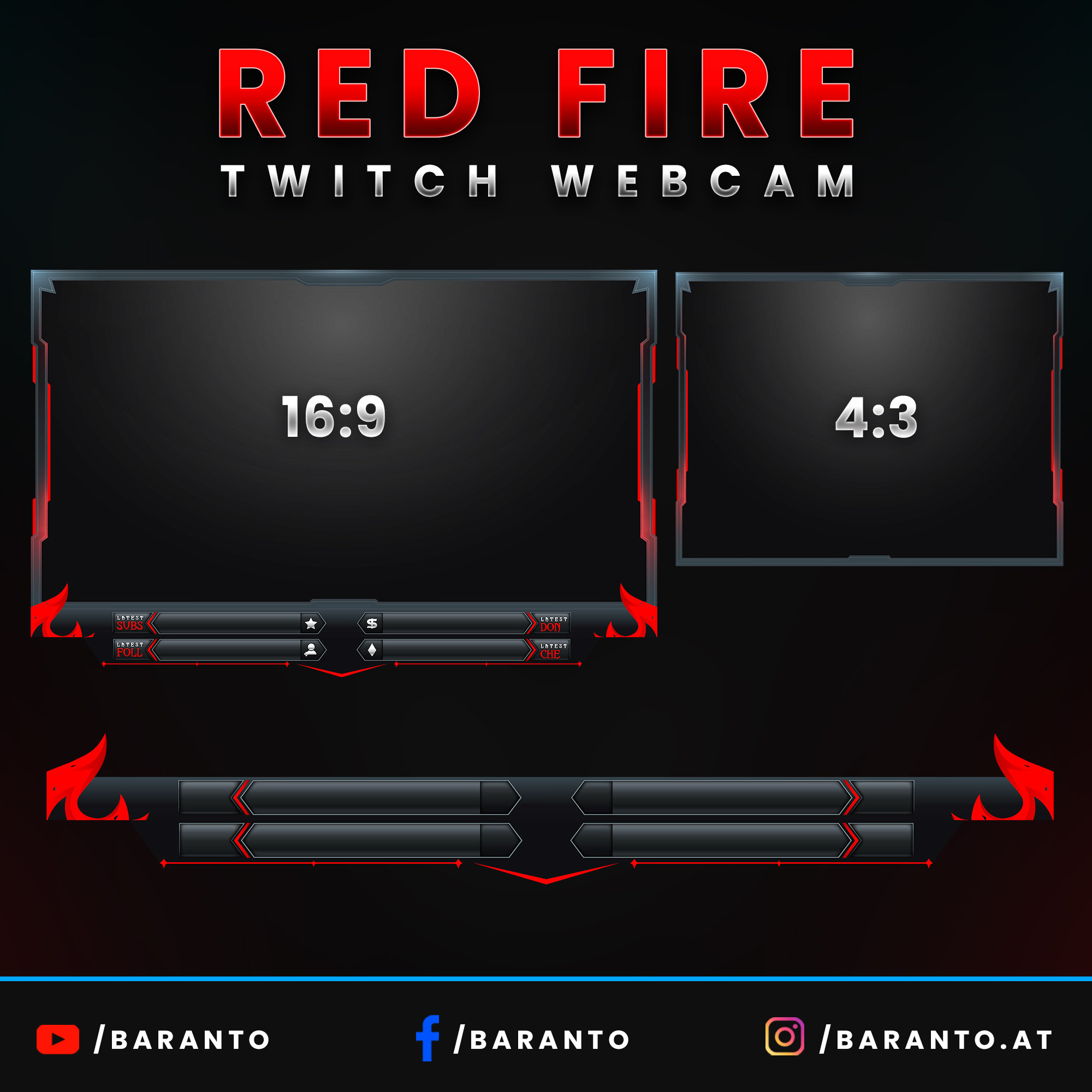 Animated Twitch Webcam Facecam Border Instant Download 3in1 Bundle 2 - Etsy