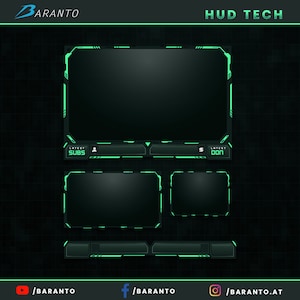 Animated HUD TECH Overlay Twitch Package | Custom Name | Instant ...