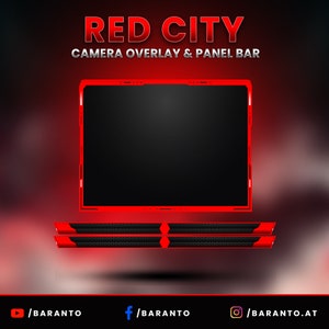 Animated Twitch Webcam Facecam Border Instant Download Red City Series ...