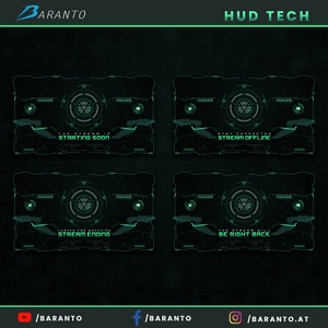 Animated HUD TECH Overlay Twitch Package | Custom Name | Instant ...