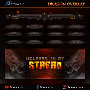 Animated Dragon Overlay Twitch Package | Instant Download / Ready to ...