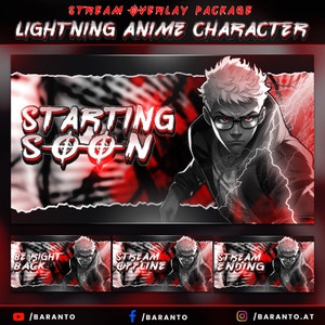Animated Anime Lightning Blasts Overlay Twitch Package | Instant ...