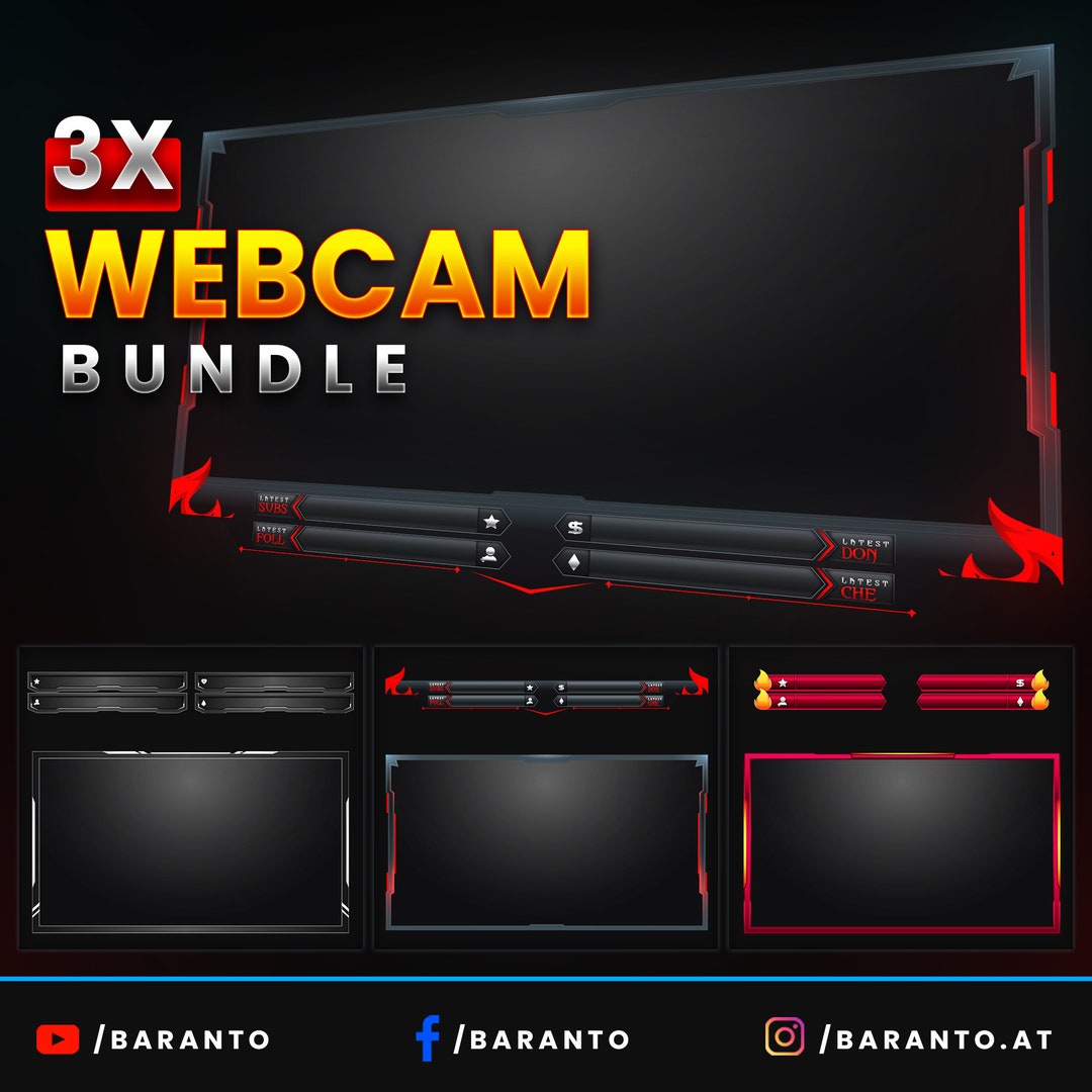 Animated Twitch Webcam | Facecam | Border- Instant Download | 3in1 ...
